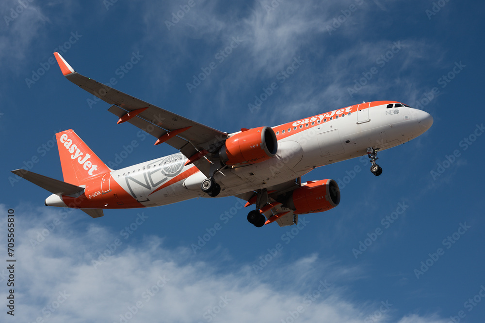 Tenerife Spain January 3 St 2024 Airbus A320 251N EasyJet Airlines tenerife-spain-january-3-st-2024-airbus-a320-251n-easyjet-airlines