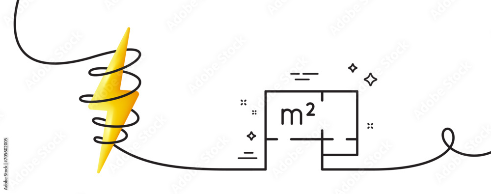 Image vectorielle Stock Floor plan line icon. Continuous one line with ...