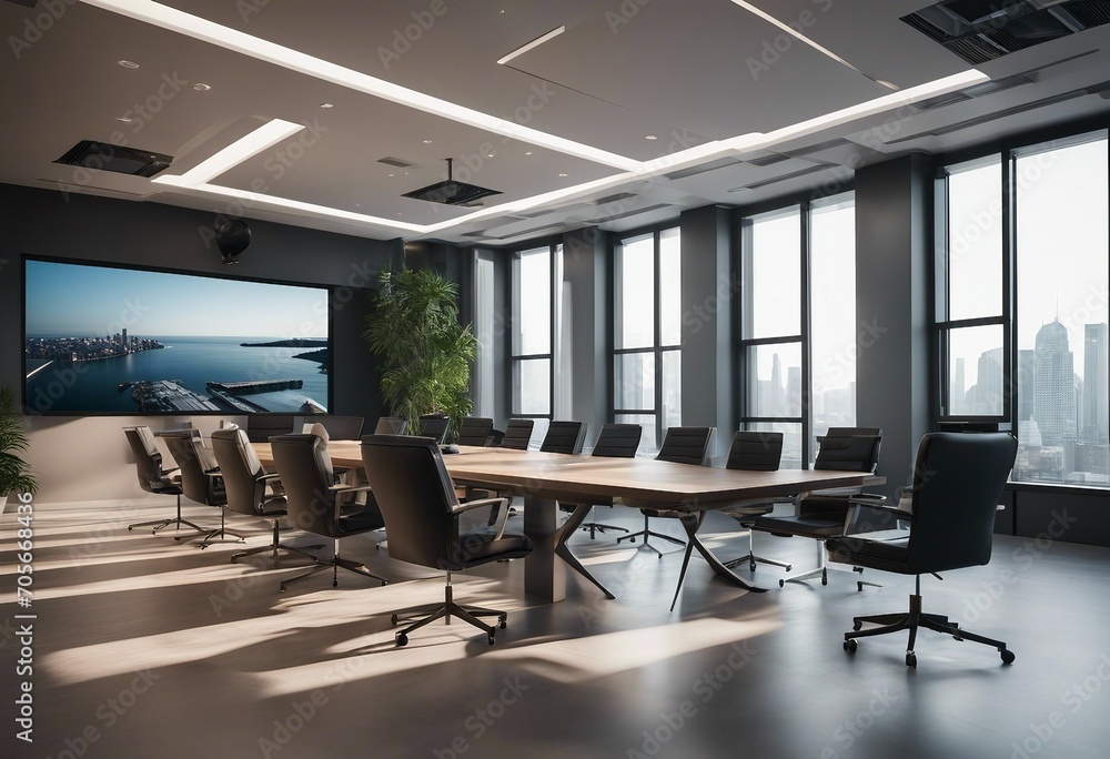 Foto Conference room office room office with windows Zoom Virtual ...