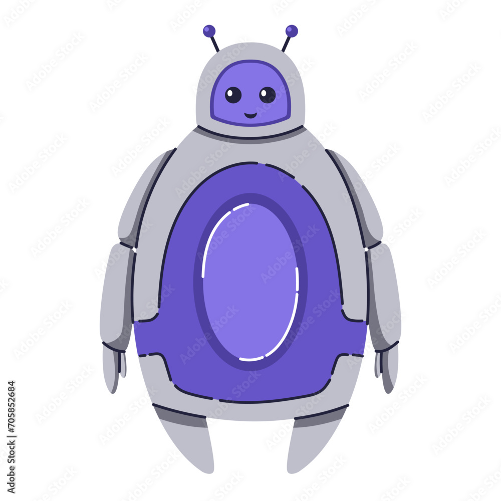 Cute Robot character. Chatbot, AI bot mascot, digital cyborg ...