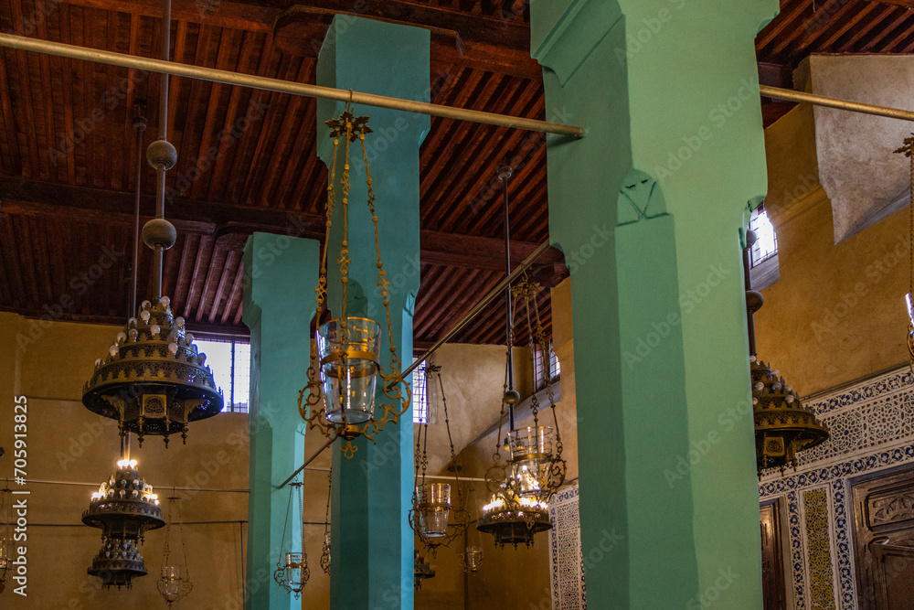 Fes, Morocco. Interior of the Jewish Synagogue Ibn Danan in Fes Medina ...