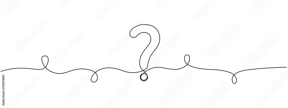 Continuous line drawing question mark . Hand drawn admiration signs ...