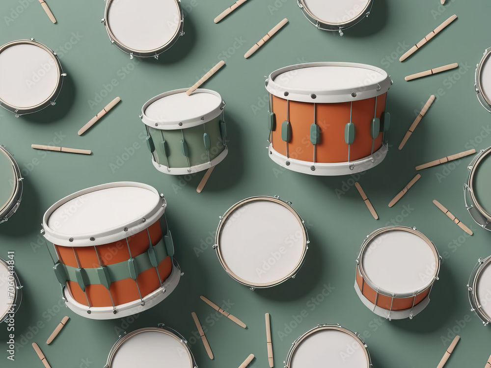 Dynamic Music - Happy snare drum with bouncing sticks and cut paper ...