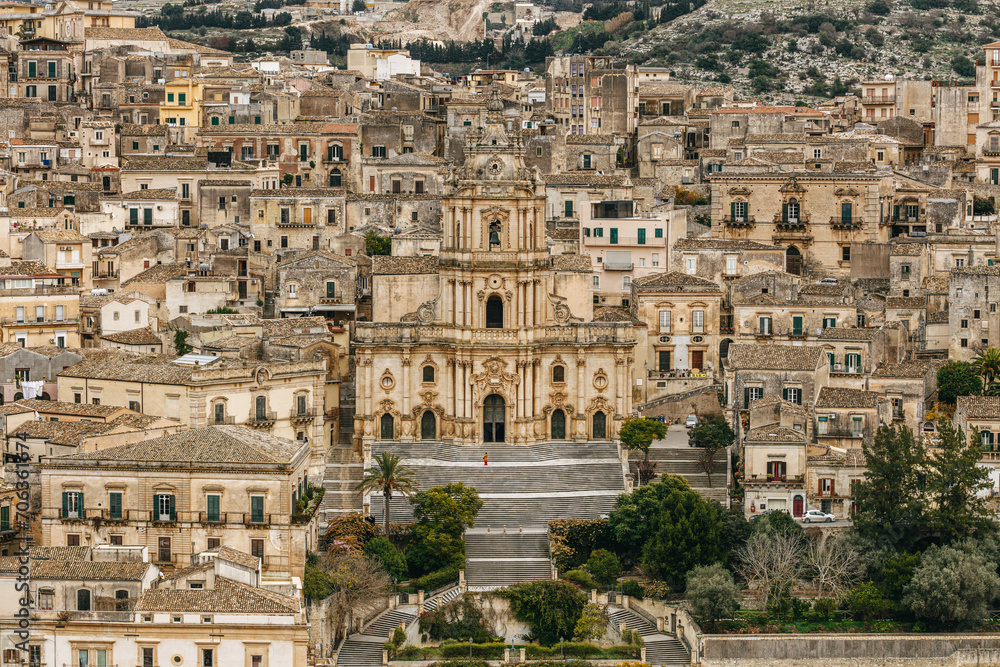 Cityscape with the Duomo di San Giorgio (Cathedral of St George), a ...