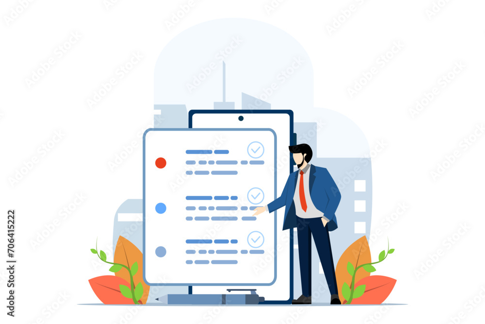 Planning schedule concept. characters make work planning, business and ...