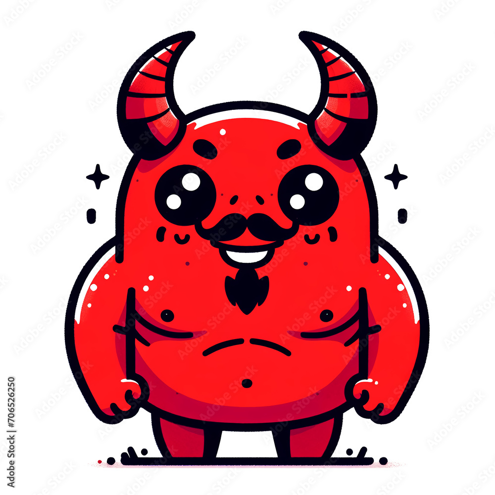 Red Devil Cartoon Illustration with Bold Lines, PNG Transparent ...
