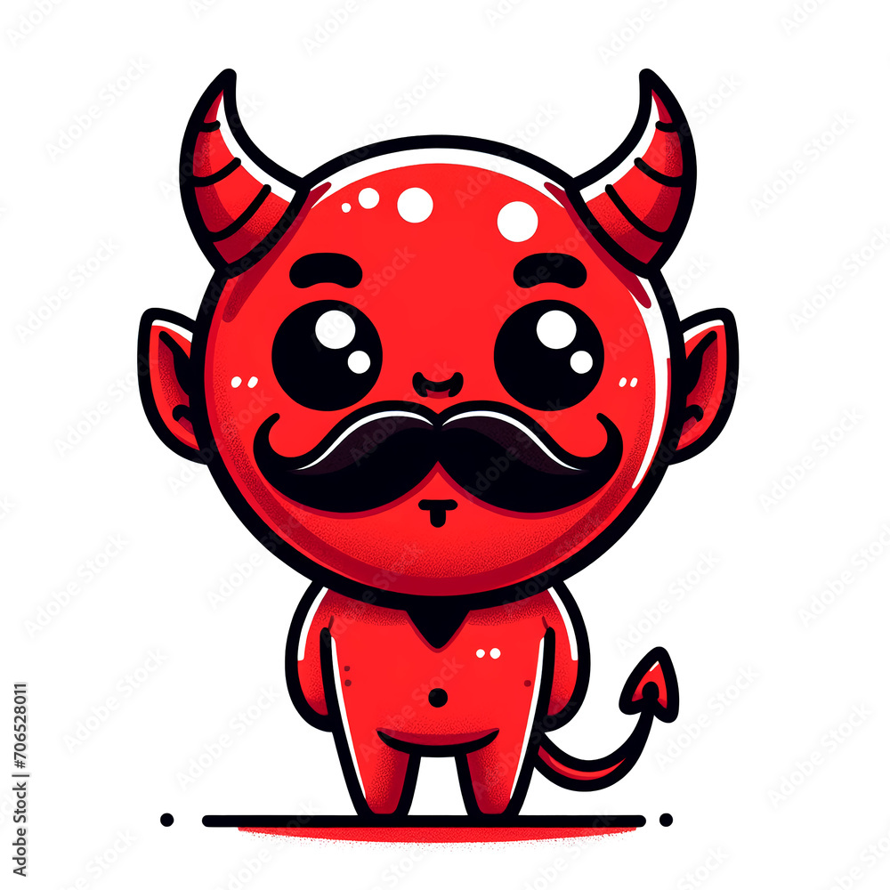 Red Devil Cartoon Illustration with Bold Lines, PNG Transparent ...