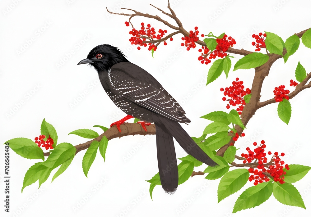 Koel on a tree branch sinhala avurudu new year Stock Photo | Adobe Stock