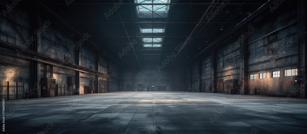 Empty view of small factory warehouse Stock Photo | Adobe Stock