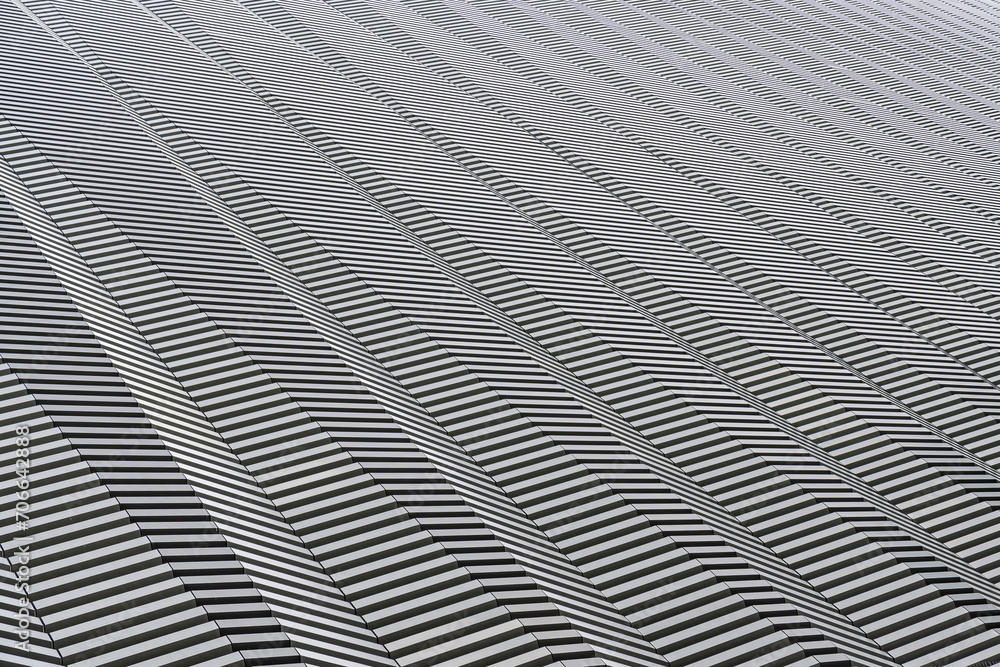 Modern construction detail with parallel lines. Aluminum structural ...