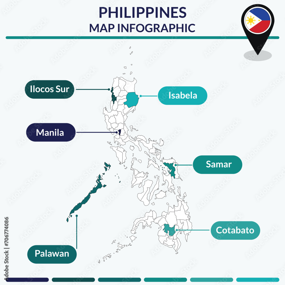 Infographic of Philippines map. Infographic map Stock Vector | Adobe Stock
