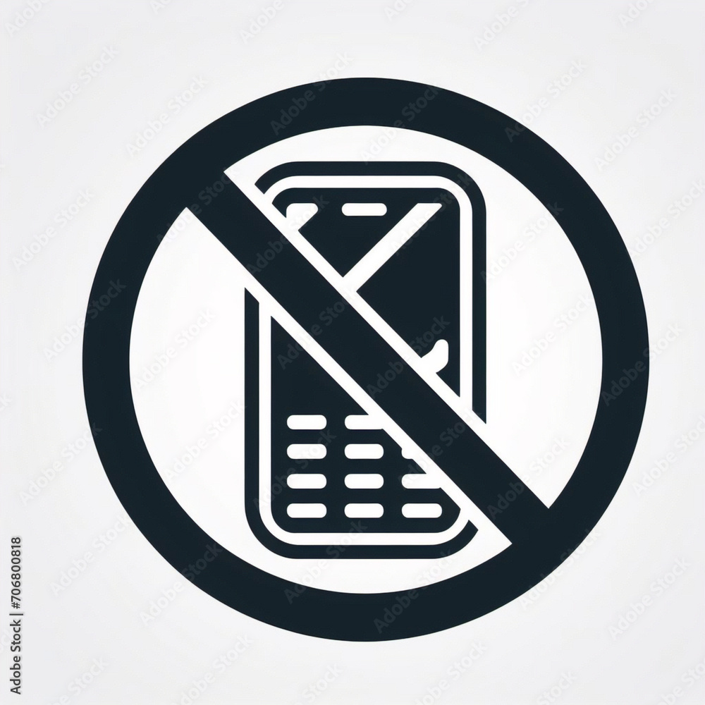 Warning sign no cell phone, not allowed calls. No Prohibition sign ...
