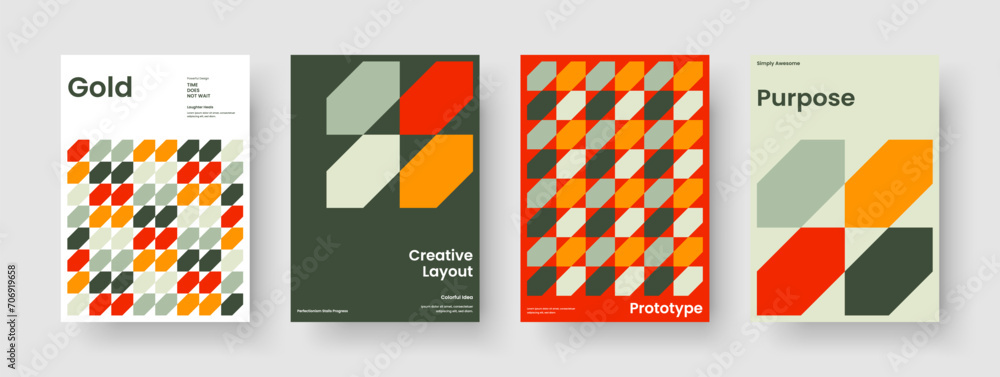 Geometric Book Cover Design. Isolated Background Layout. Creative ...