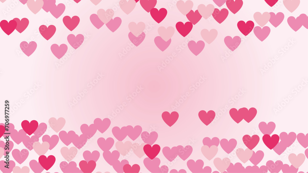 Beautiful pink heart frame on pastel background. Vector illustration ...