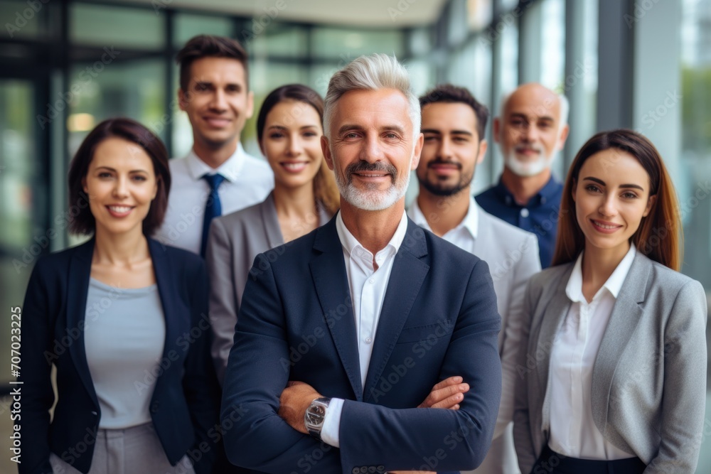 Group of successful businessmen in the office Commitment to working as ...