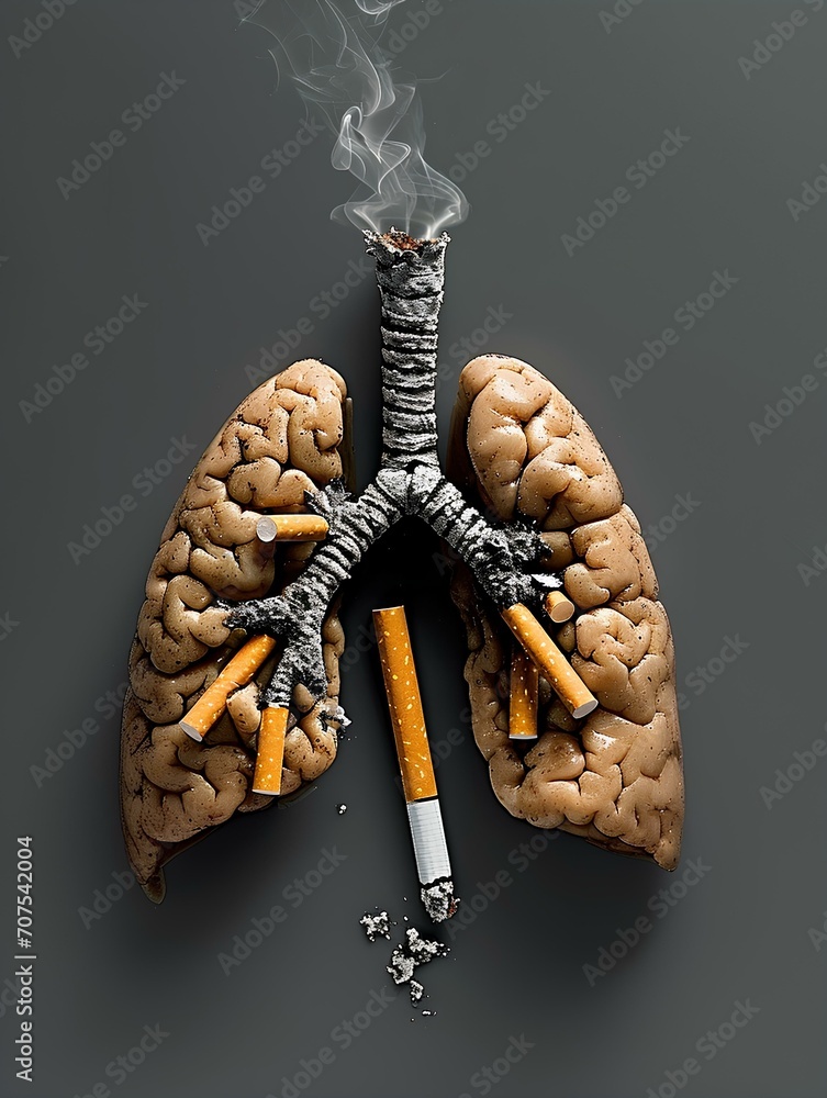 visual concept for No Smoking Day, detrimental impact of cigarettes on ...