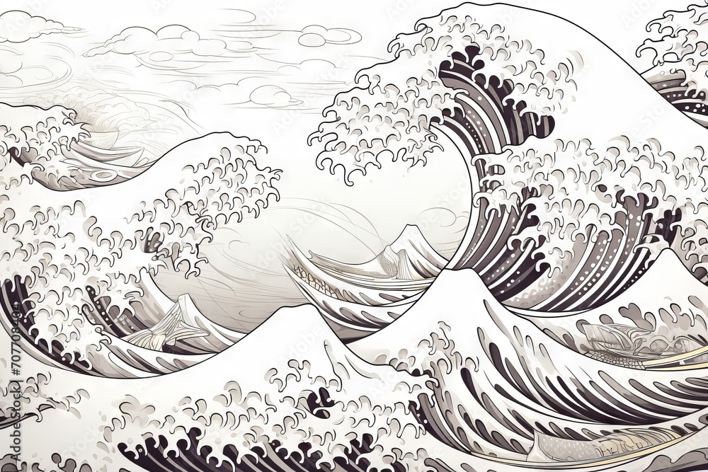 Stock-Foto „Japanese ukiyo-e art of the great wave off kanagawa by ...