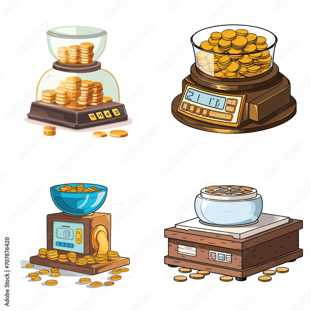 very simple isolated line styled vector illustration of Coin Counter ...