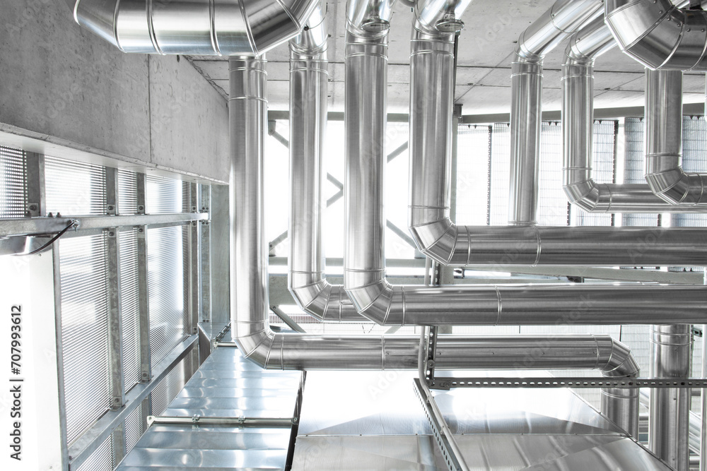 Hvac pipes, heating, ventilation, air conditioning and cooling system ...