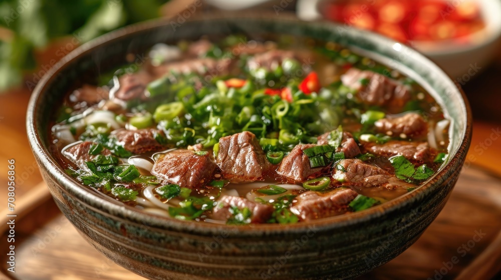 Steaming Hot Pho Unwind: Cozy Street Food Stall Serving Vietnamese Pho ...