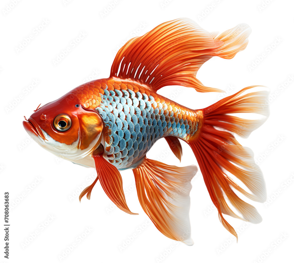 goldfish portrait design isolated on transparent background, generative ...