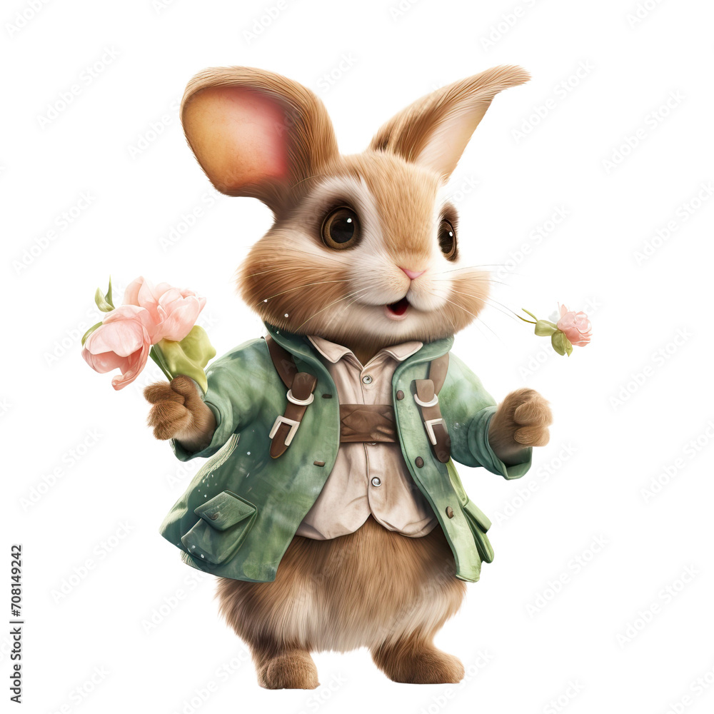 spring easter Bunny watercolor PNG, easter bunny clipart, cute Rabbit ...