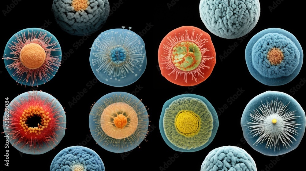 A series of microscope images showcasing the changes in cell structure ...