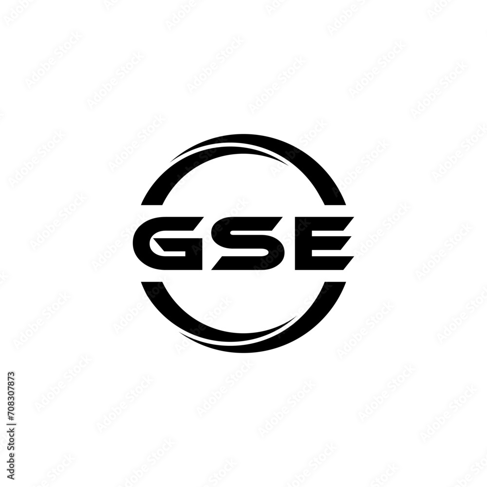 GSE letter logo design with white background in illustrator, cube logo ...