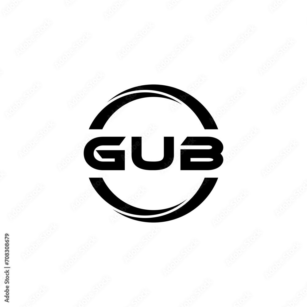 GUB letter logo design with white background in illustrator, cube logo ...