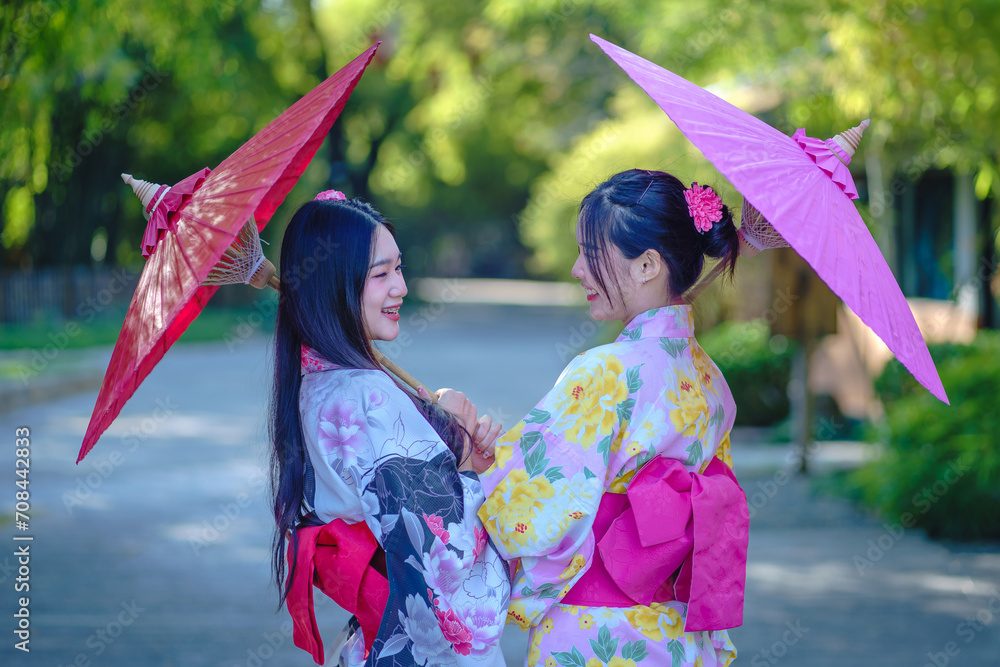 Pretty the Traveller Young Asian woman wearing a Japanese traditional ...