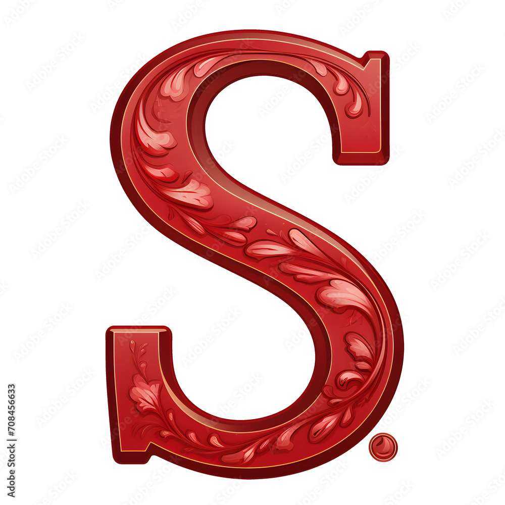 The letter S in red, letter clipart, character clipart, alphabet ...