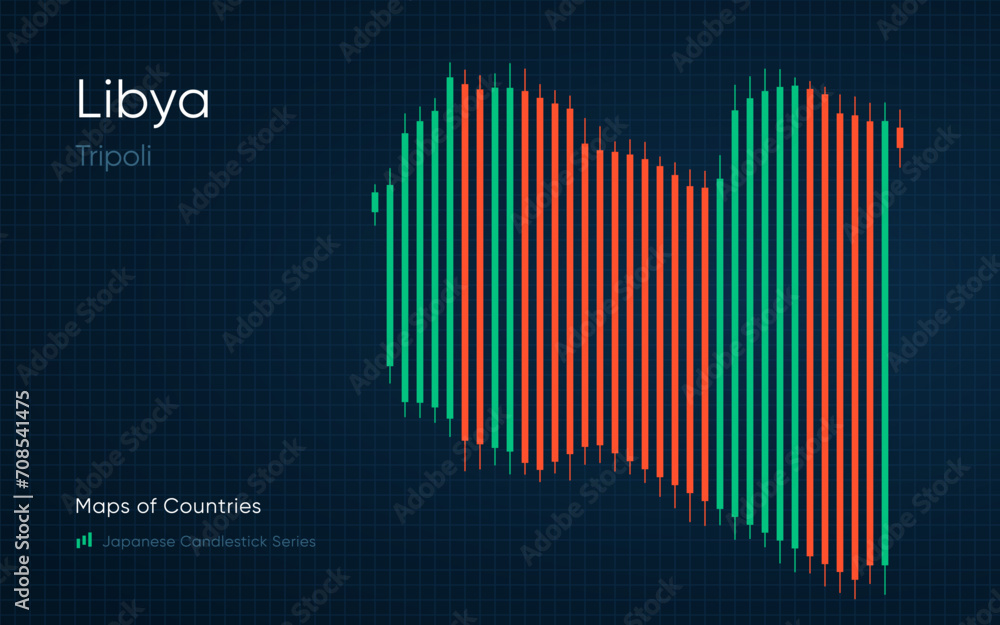 Libya, Tripoli map is shown in a chart with bars and lines. Japanese ...