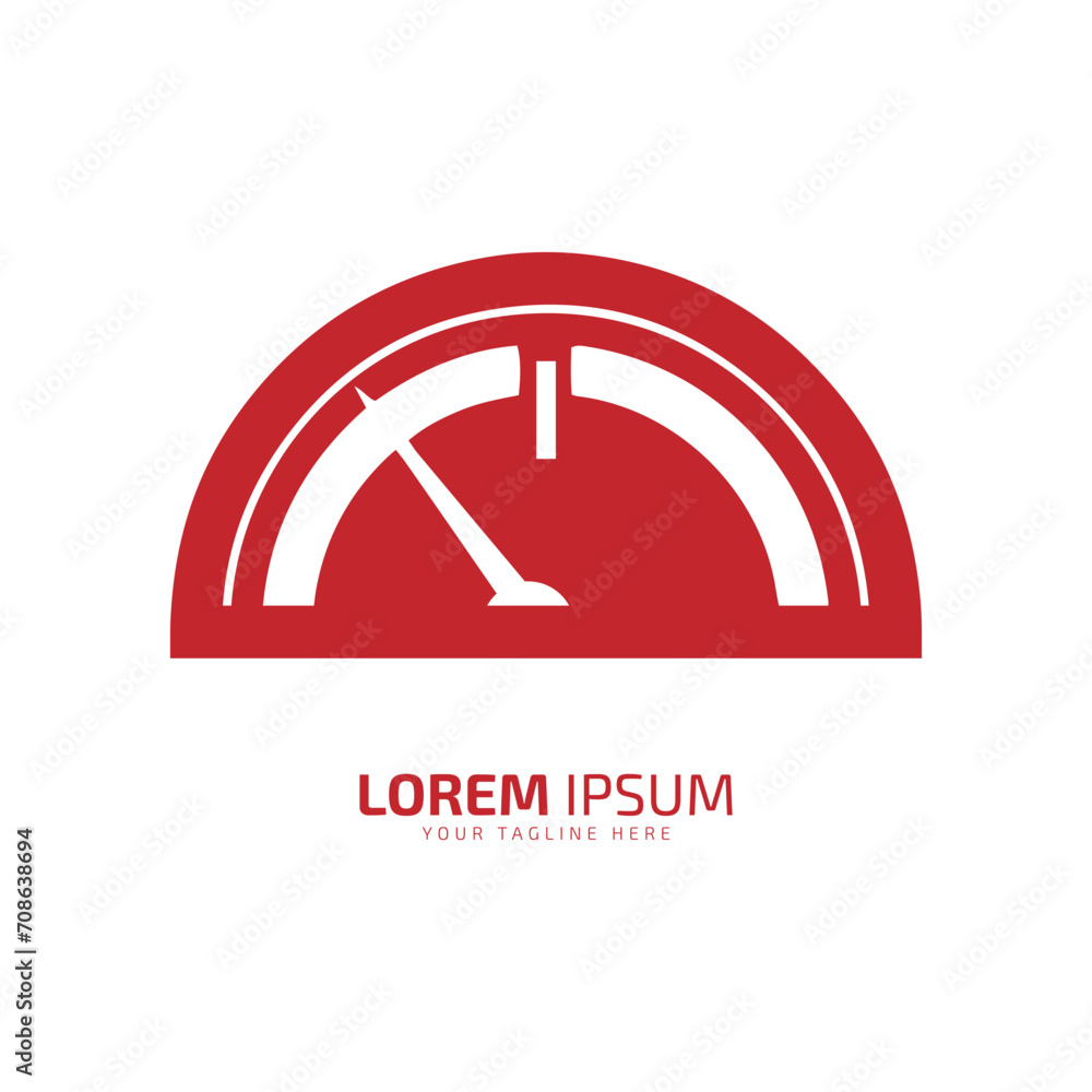 A logo of red speedometer icon abstract speed meter vector silhouette ...