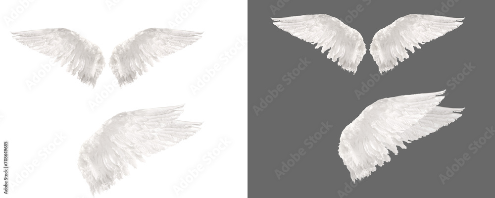 White wing on transparent background, Angel wings isolated, wing png ...