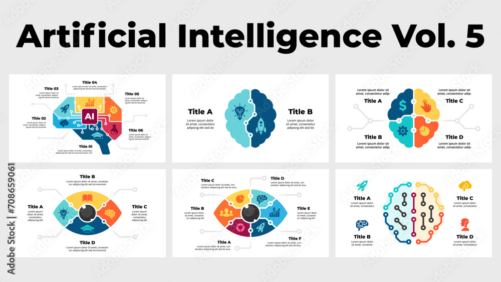Artificial Intelligence Infographic. Brain Circle Diagram. Machine Knowledge. Deep Learning ...