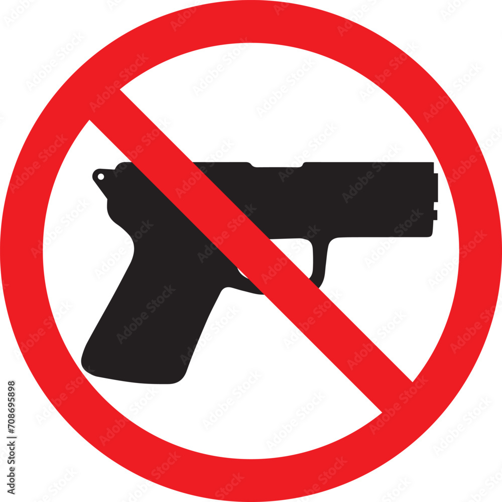 Gun Not Allowed Sign, Weapons Prohibited Stock Vector | Adobe Stock