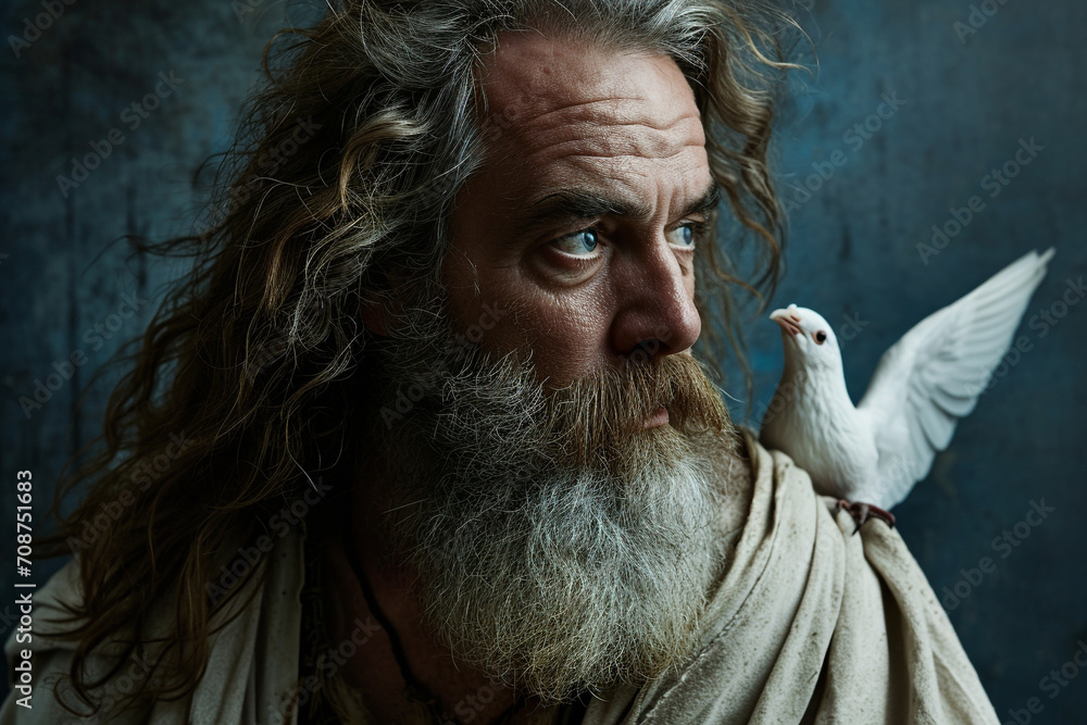 Noah's Ark, animals in the storm, bad weather, rain, sea, boat flood ...