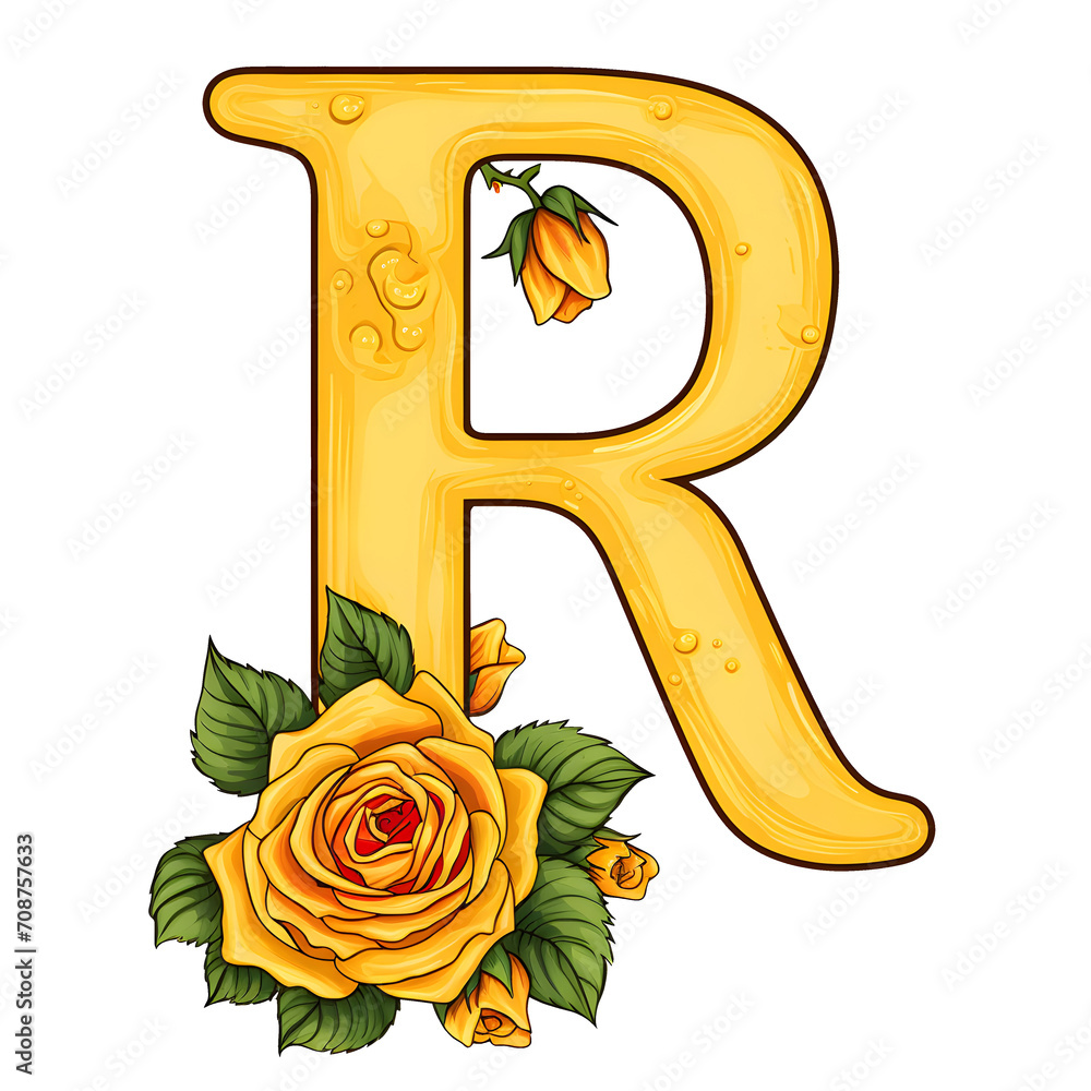 The letter R, yellow color, letter clipart, character clipart, alphabet ...