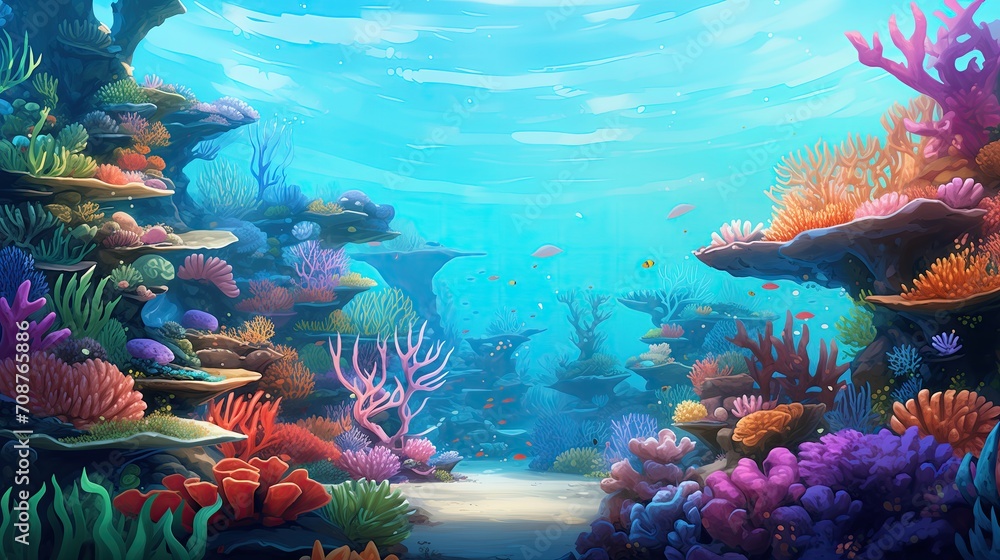 Beautiful under sea view scene Stock Illustration | Adobe Stock