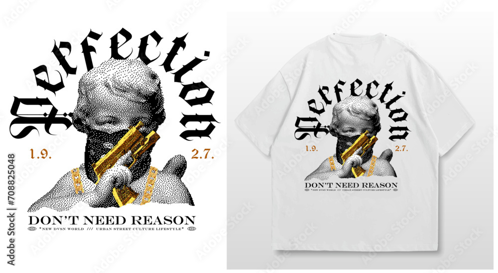 Art design of urban fusion, white t shirt and template, urban design ...