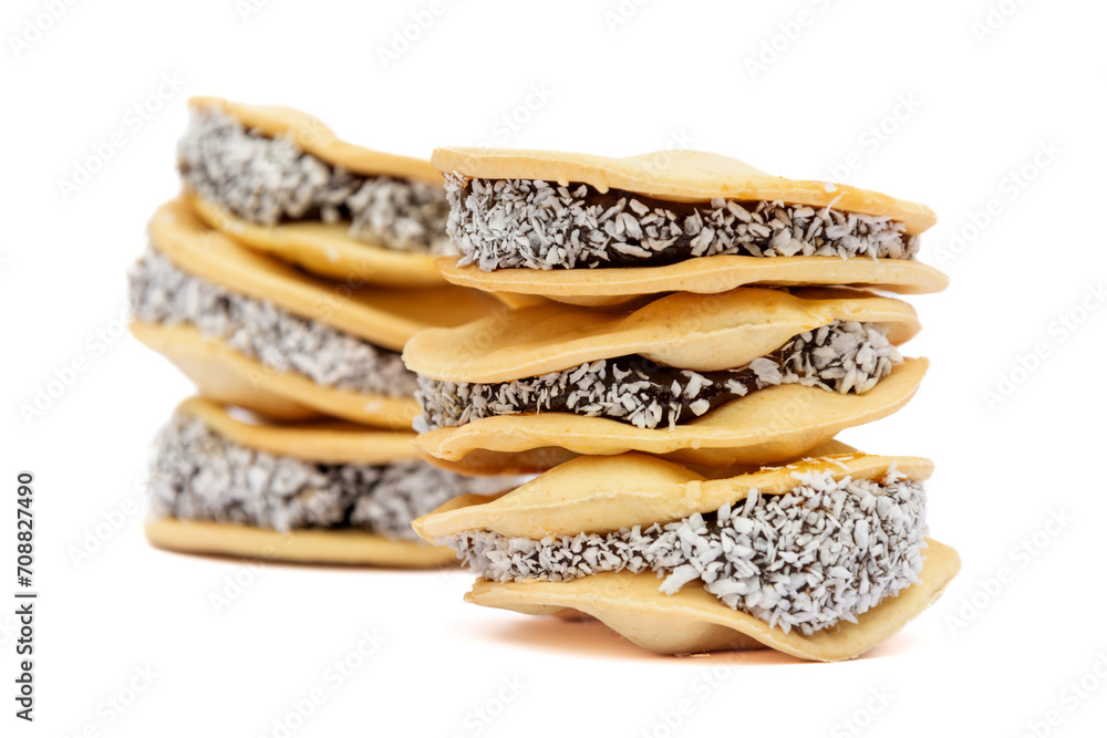 Alfajor (Hojarasca de Chancaca o manjar) Producto tradicional típico de ...