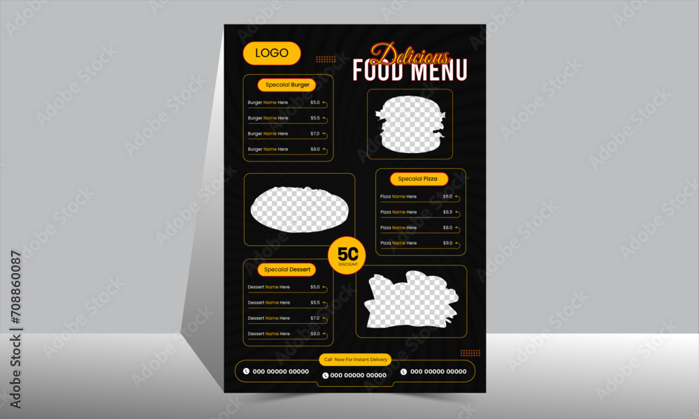Fast Food Flyer Design Template cooking, cafe and restaurant menu, food ...