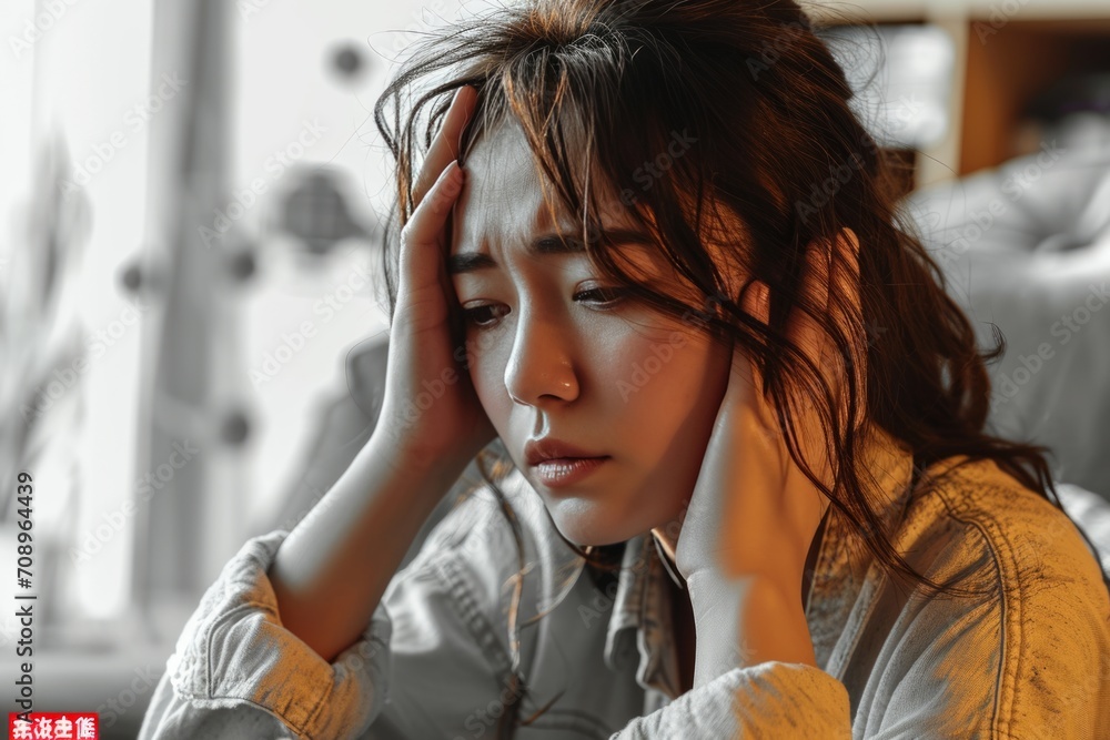 Young Asian Woman in Distress Stock Photo | Adobe Stock