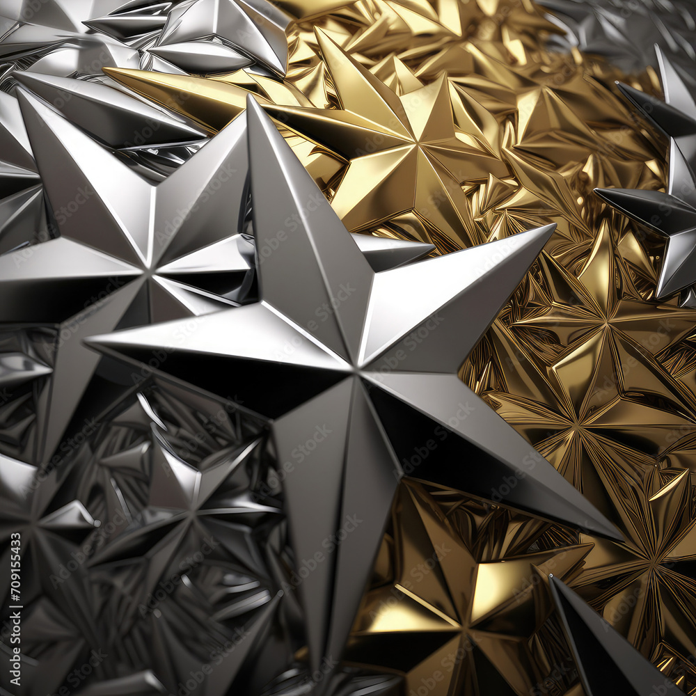Gold and Silver Stars Background Design Stock Illustration | Adobe Stock
