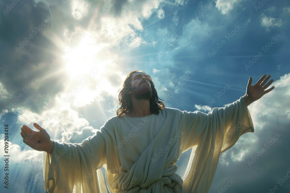Jesus Christ ascended in heaven. The concept of God, Paradise and the ...