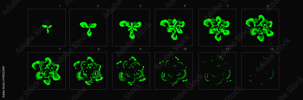 Firework explored animation . Sprite sheet of Poison effect animation ...