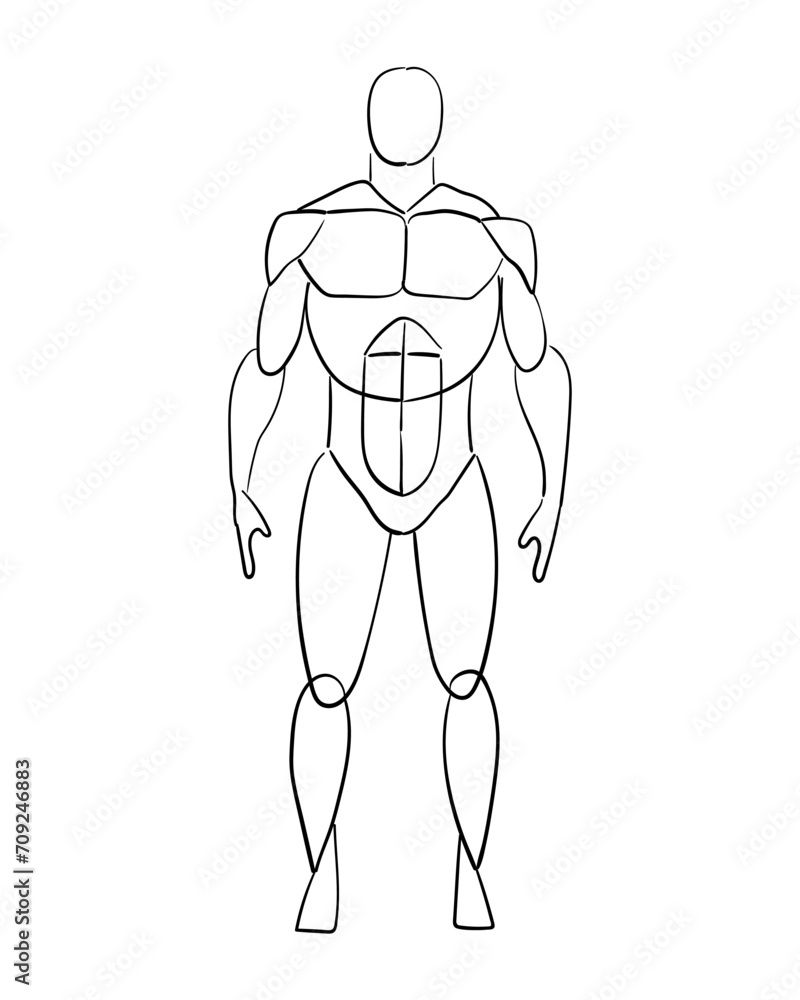 How to draw human superhero mannequin figure. Easy pose drawing. Vector ...