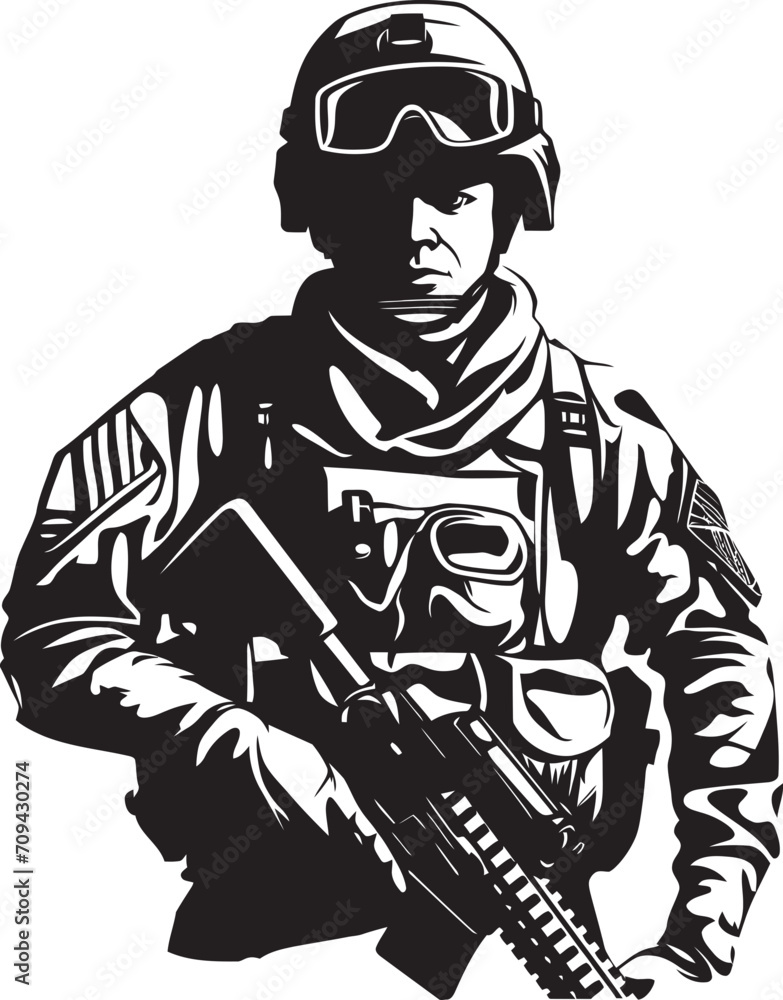 Shadow Stalker Black Logo for Covert Operations Warrior Mark Vector ...