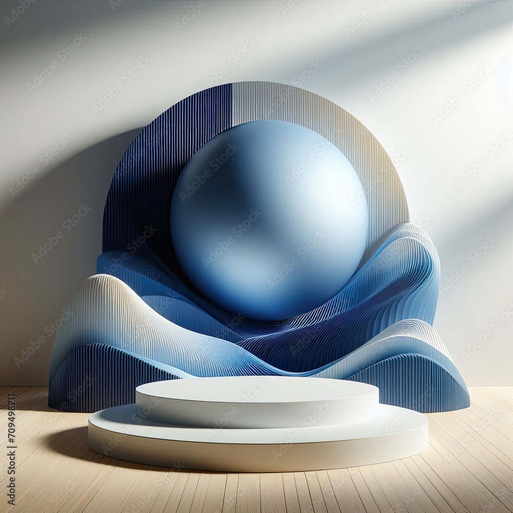 Lapis lazure tone, A backdrop in a studio setting featuring a white ...