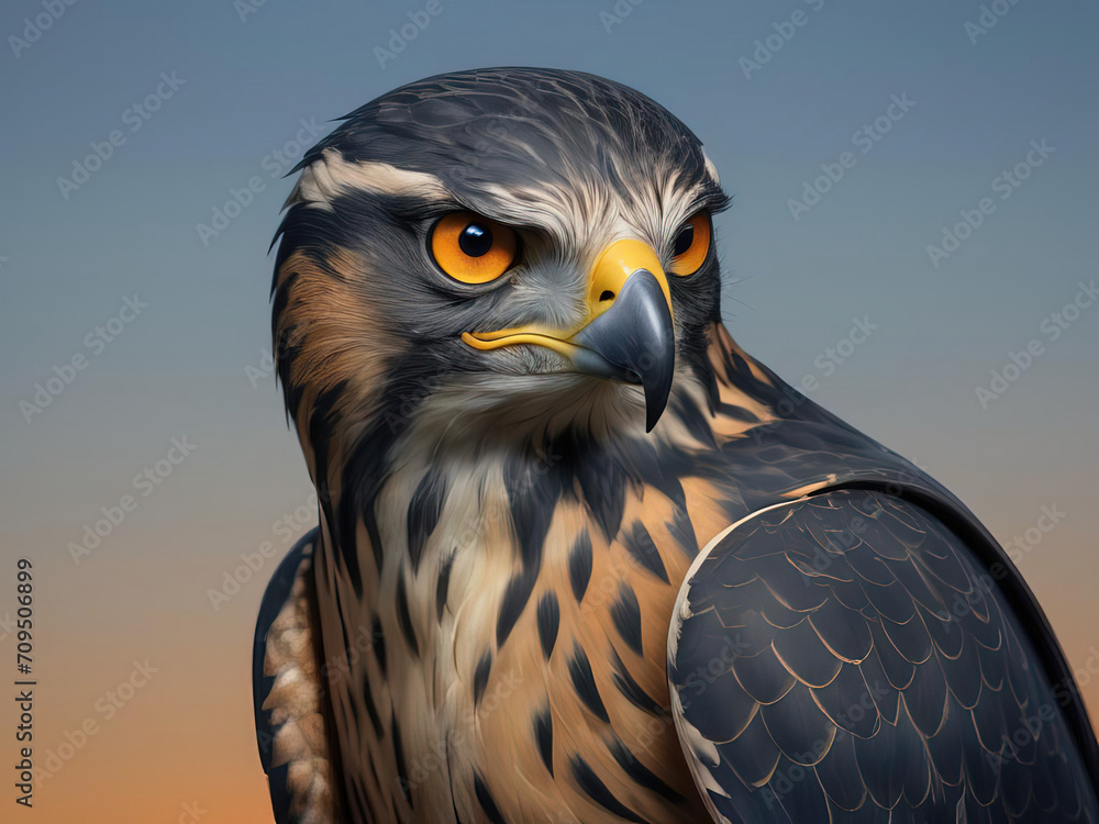 Northern Goshawk - Majestic bird of prey with intense gaze against ...